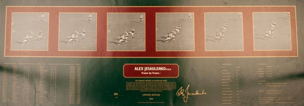 ALEX JESAULENKO, signature on Alex Jesaulenko - Frame by Frame print