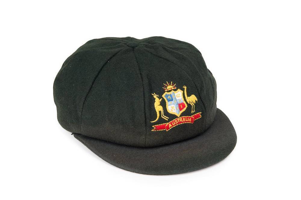 TERY JENNER'S AUSTRALIAN BAGGY GREEN TEST CAP, green wool with ...