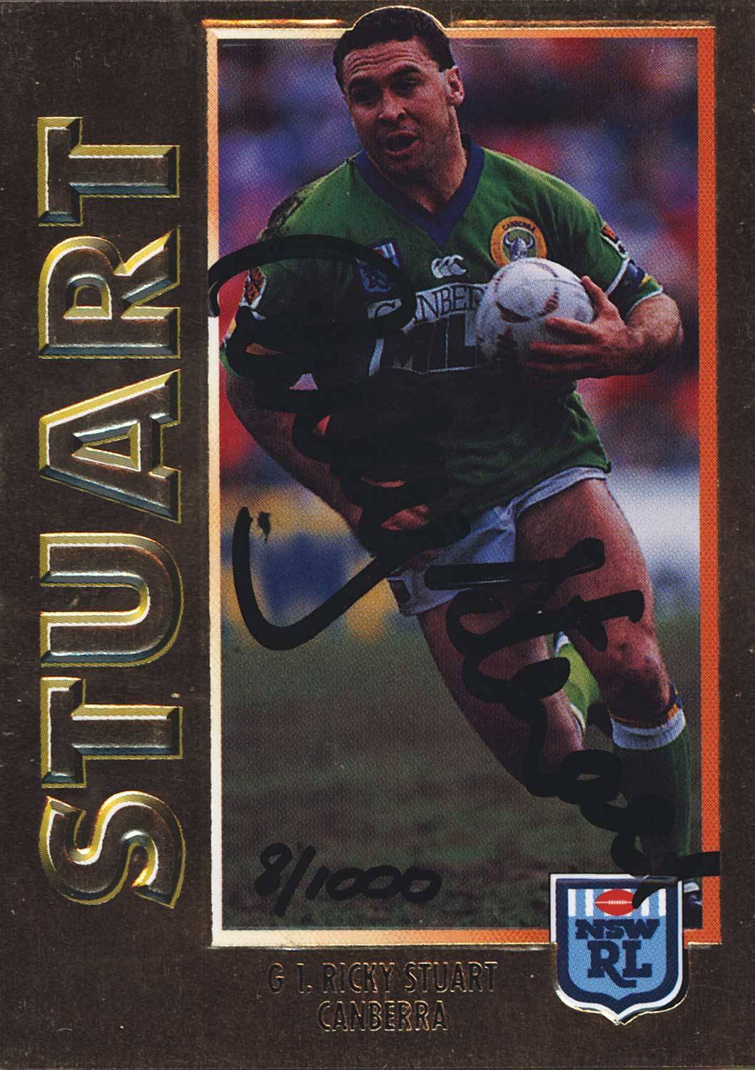 1994 Dynamic NRL Signature Gold Cards , complete set [5] - Ricky Stuart ...
