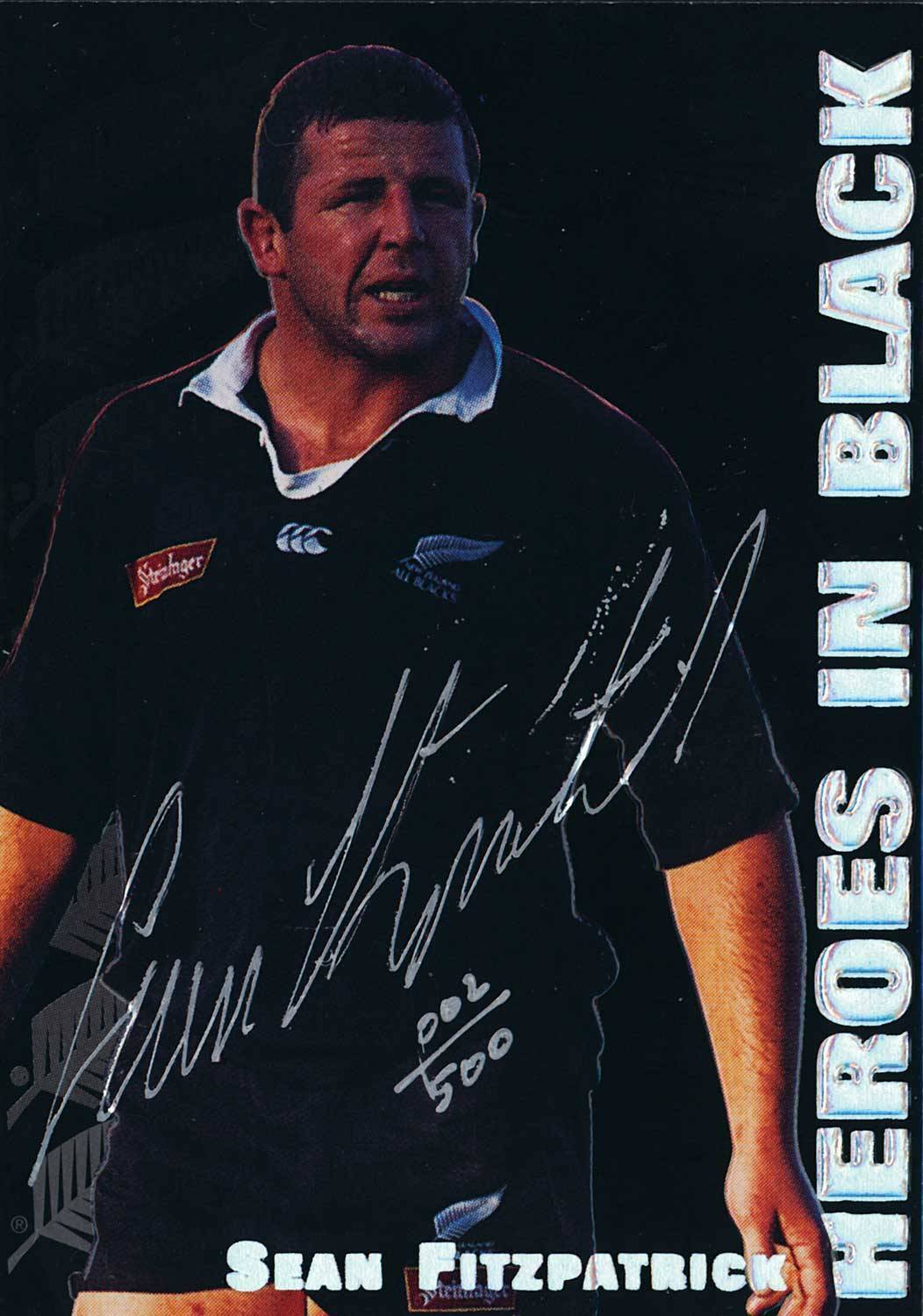 1995 Dynamic All Black Signature Cards [5] including Sean Fitzpatrick ...