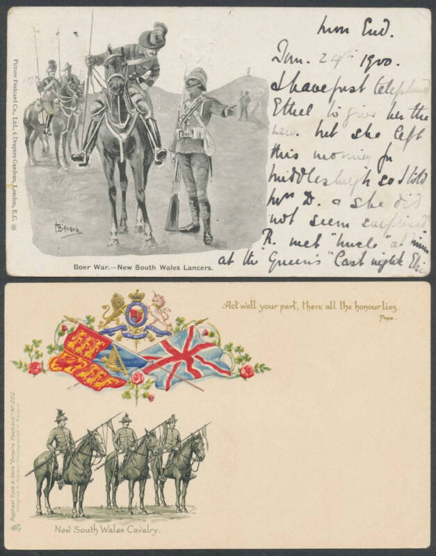 MILITARY BOER WAR: Cards featuring NSW & Victorian troops with Boer War ...