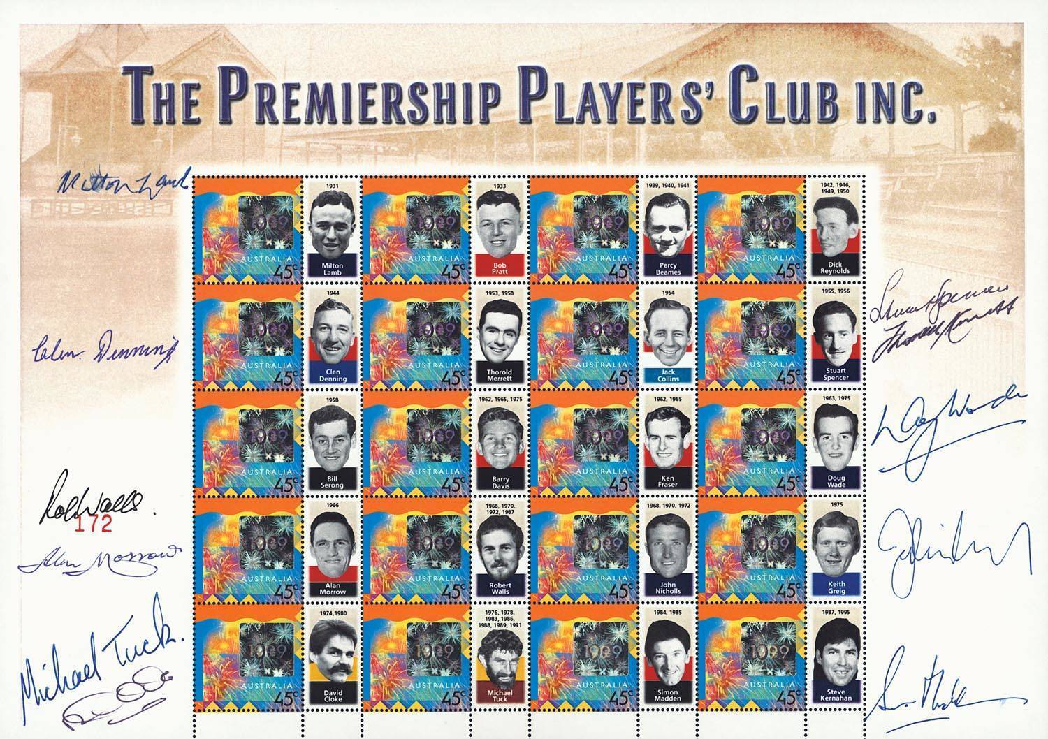 PREMIERSHIP PLAYERS' CLUB: 2000 sheetlet First Personalised Stamp Issue ...