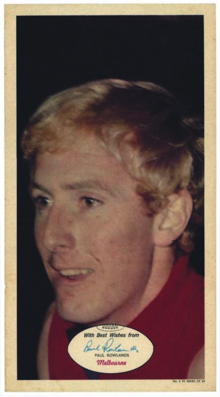 1971 Scanlens Footballers posters, No.2 Paul Rowlands (Melbourne) & No ...