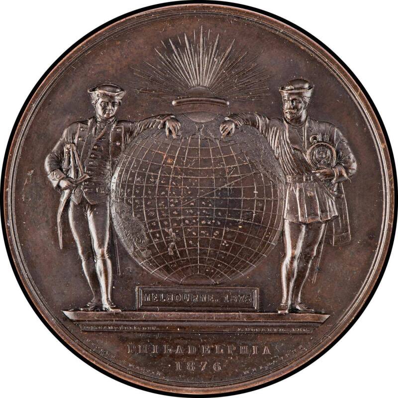 MEDALLIONS: Bronze (70mm) Stokes & Martin, 1875 Melbourne / 1876 ...