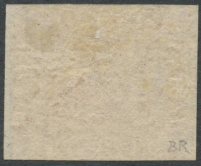 1861 Recess by Perkins Bacon 1d imperforate plate proof in carmine on ...
