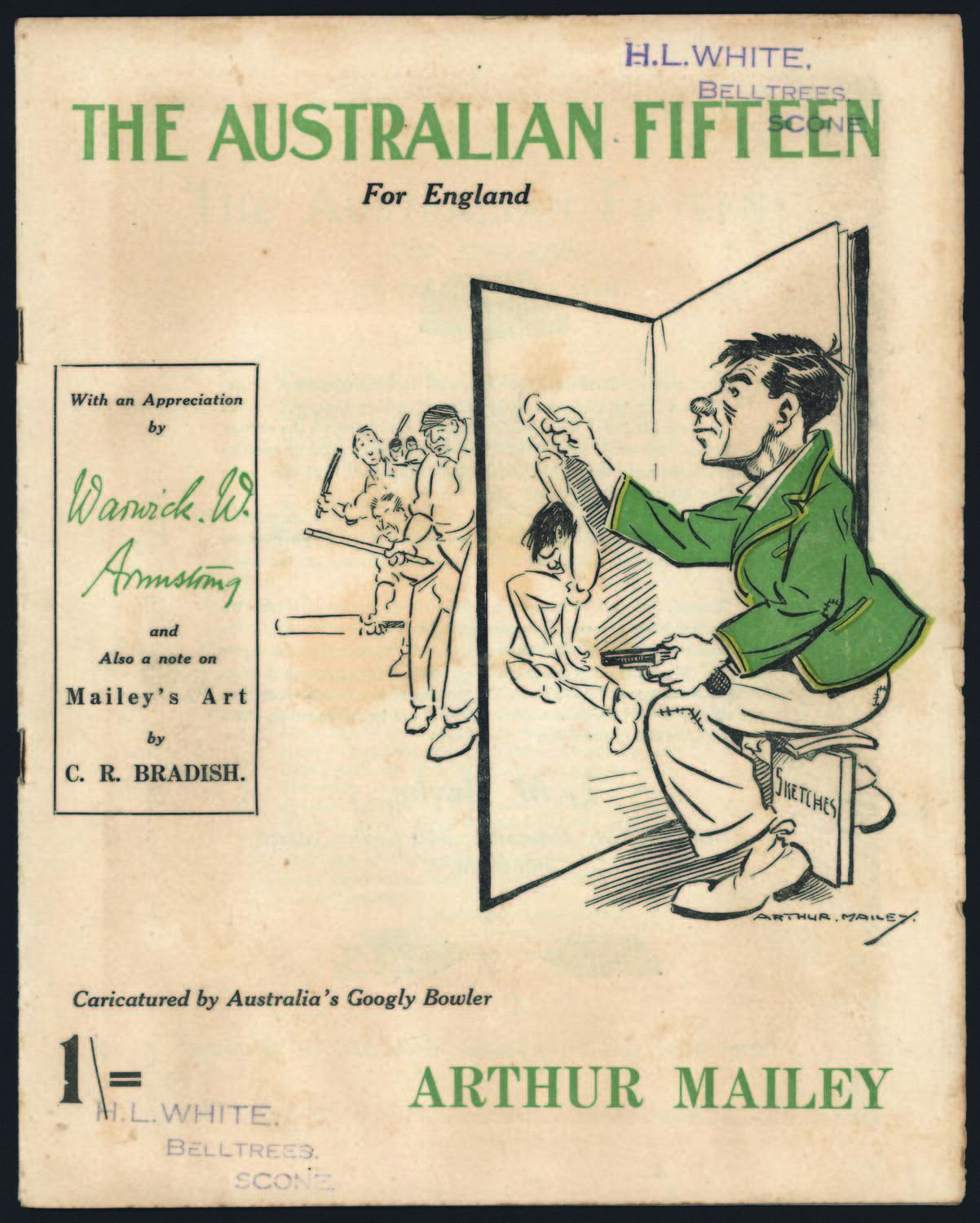 Arthur Mailey books in mixed condition, noted The Australian Fifteen ...