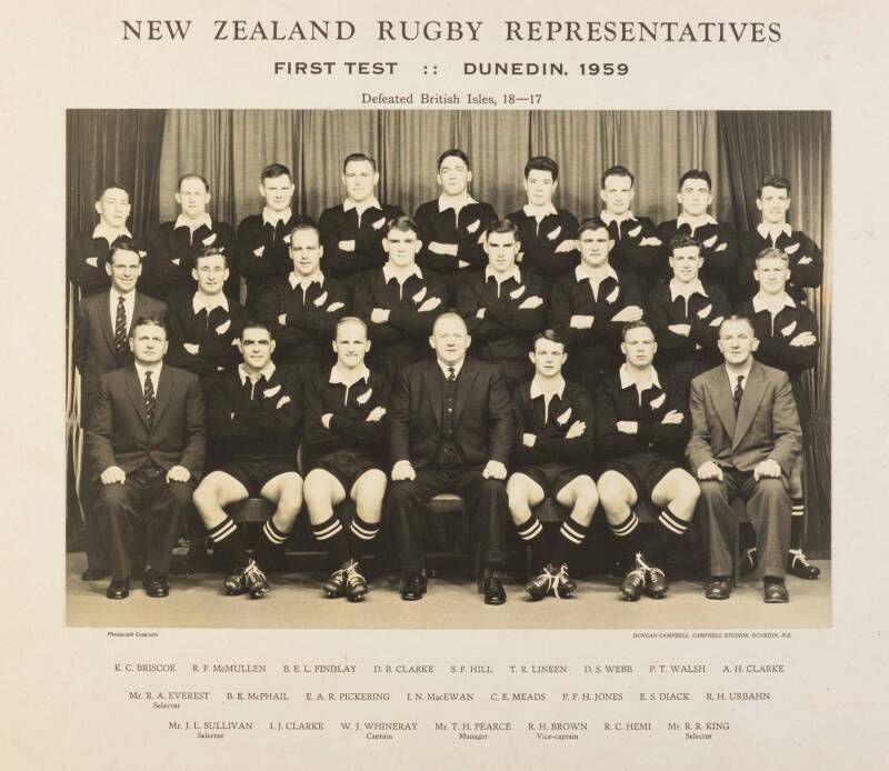 1959 ALL BLACKS, team photograph New Zealand Rugby Representatives ...