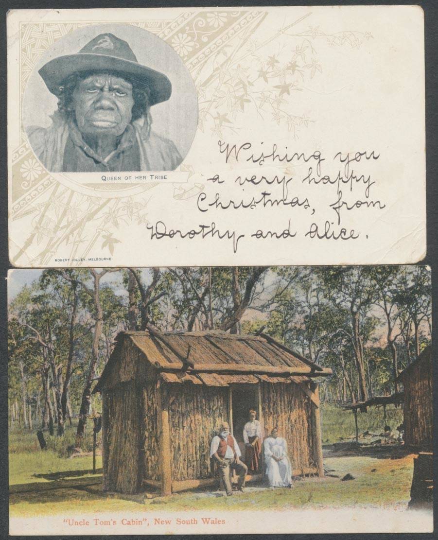 Aborigine Postcards - UNDIVIDED BACKS: McNicholl's News Agency Neddy Wheeler and Lubra, Corowa ...