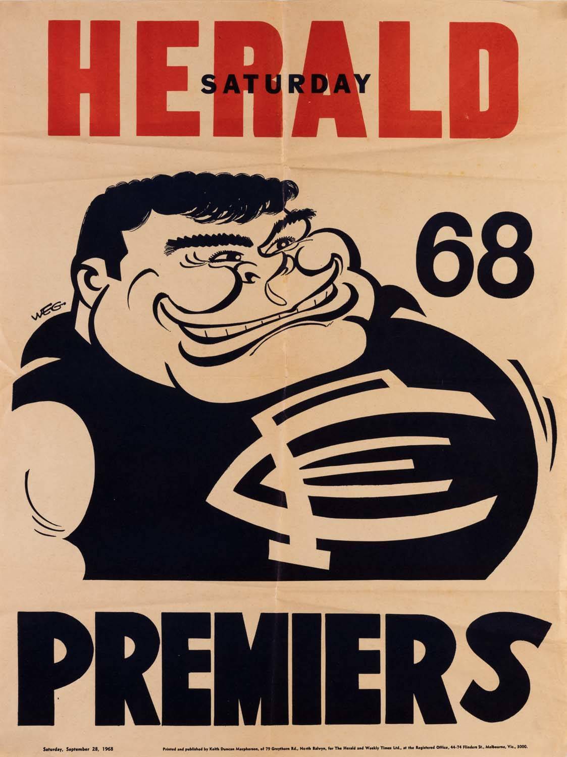 CARLTON: 1968 original Weg poster. Good condition (minor peripheral ...