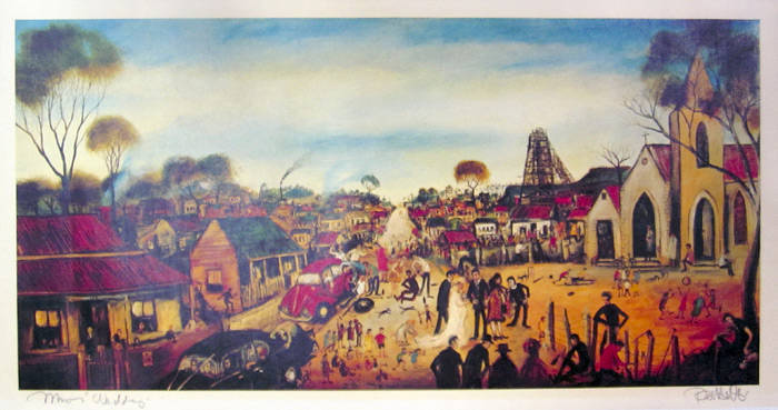PRO HART (1928-2006): Prints The Miner's Wedding (61x32cm) & The Holy ...
