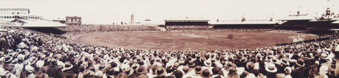 1932-33 BODYLINE SERIES, modern panoramic photograph of the 1st Test at ...