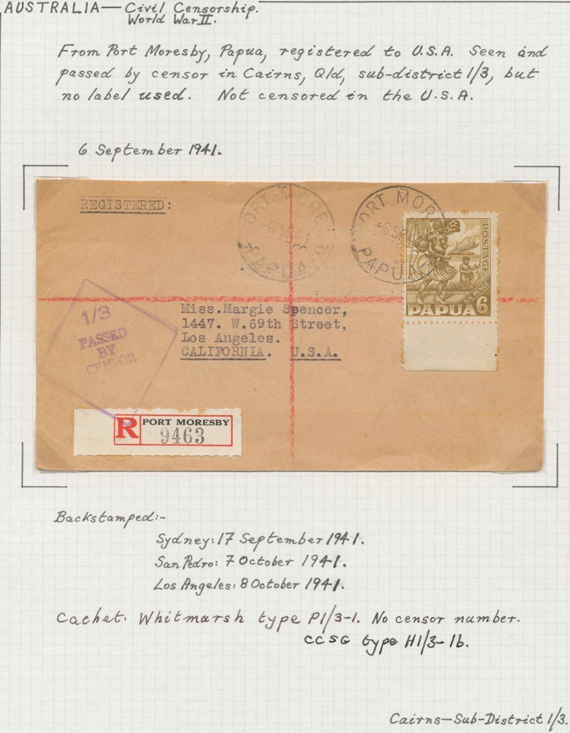 WWII Censors: QUEENSLAND - CAIRNS: Covers including with 'OPENED BY ...