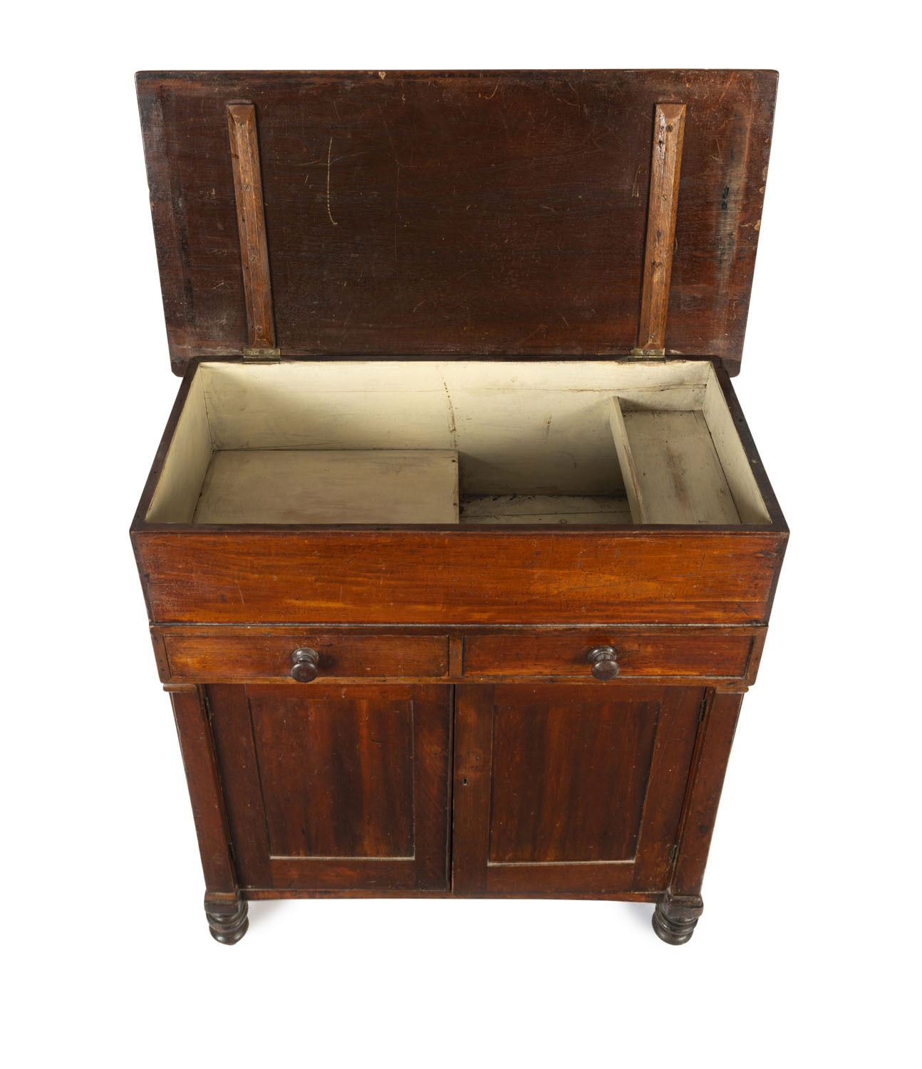 An early Colonial folding lid washstand, Australian cedar, Tasmanian ...