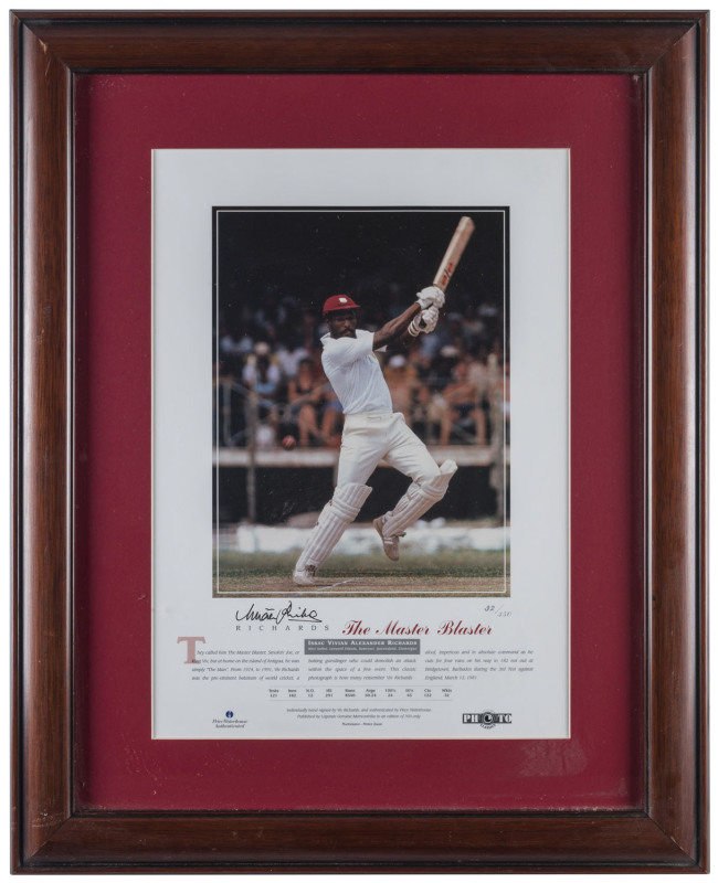 VIV RICHARDS The Master Blaster limited edition photographic display by ...