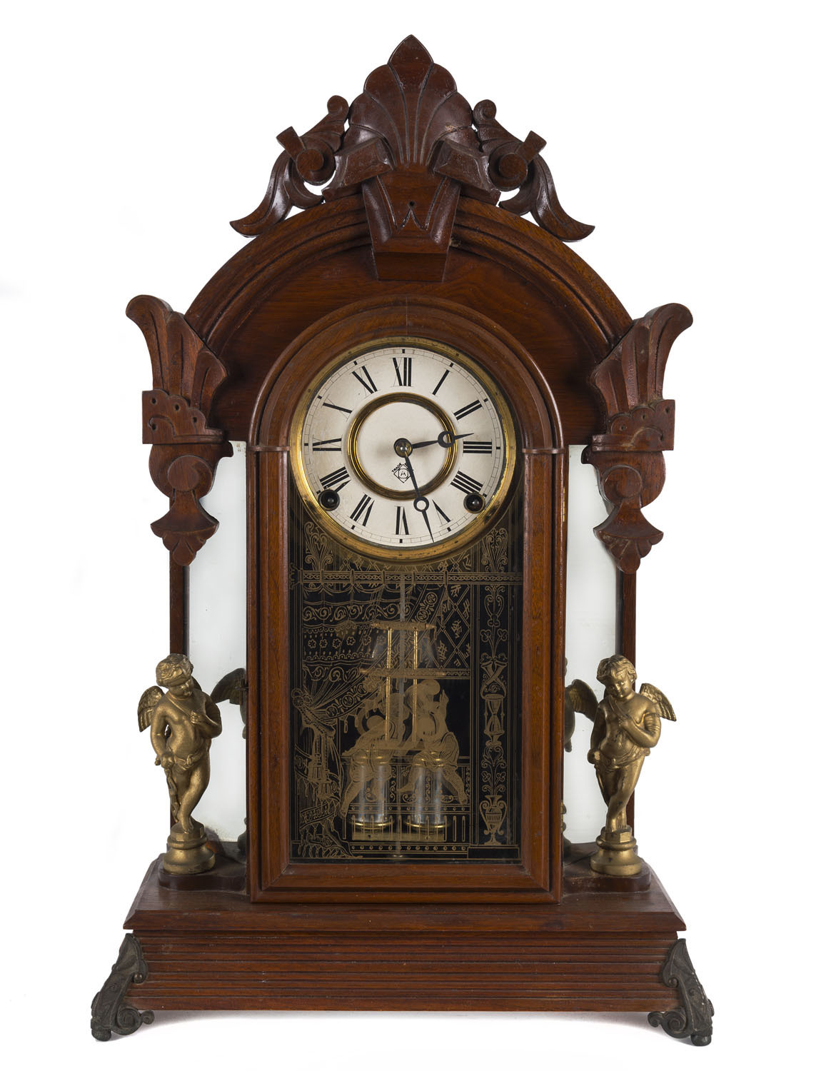 ANSONIA Windsor , 8 day time and strike shelf clock with original glass ...