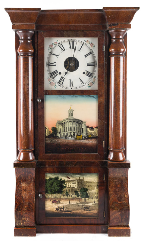 SETH THOMAS Column and Cornice 8 day time and strike shelf clock with ...