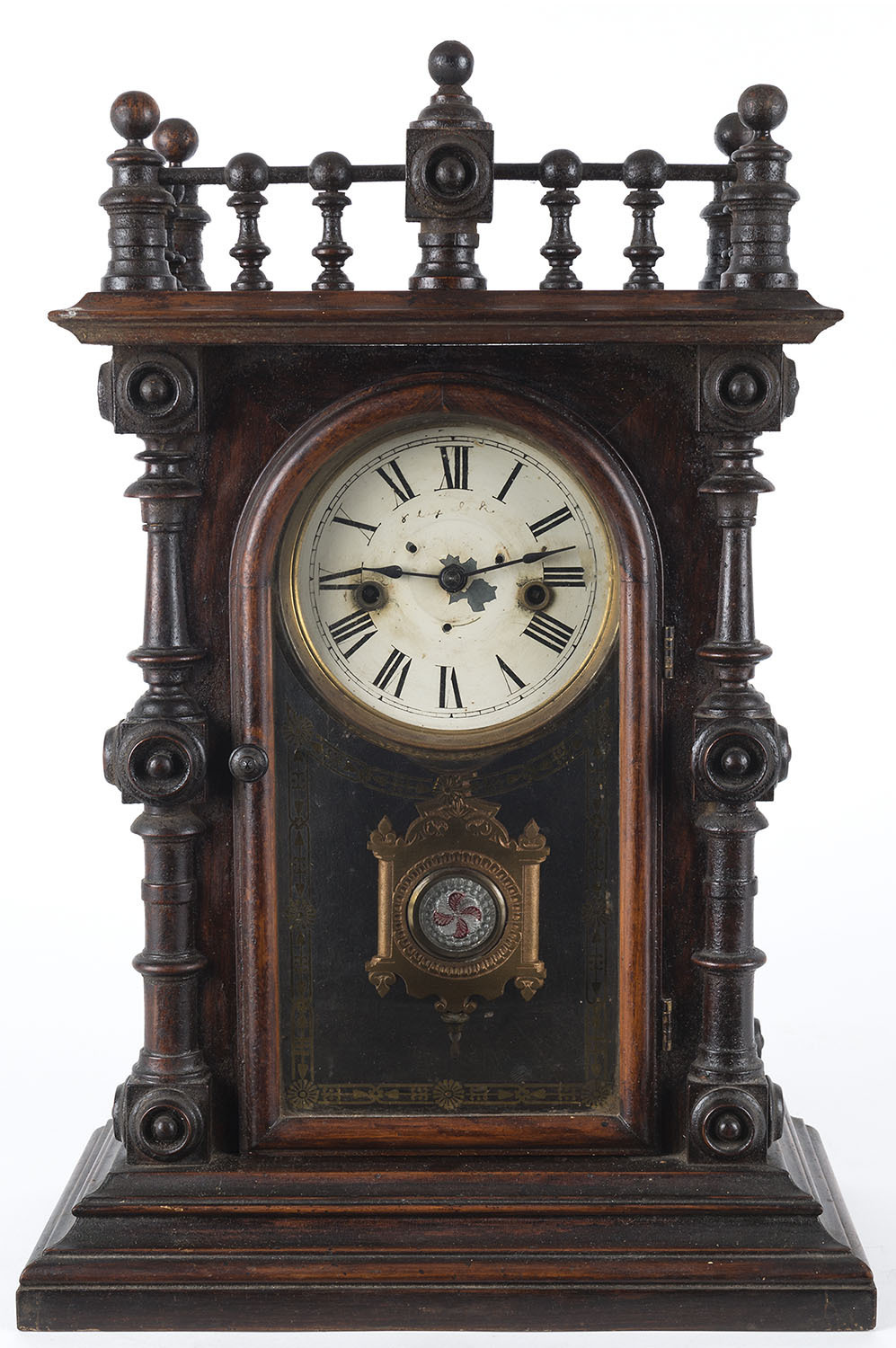 E.N.WELCH Gerster V.P. 8 day time and strike shelf clock with tablet ...
