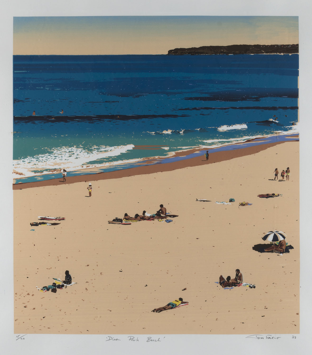 JOHN EARLE (1955 -), Dixon Park Beach, screenprint 15/40, signed and ...