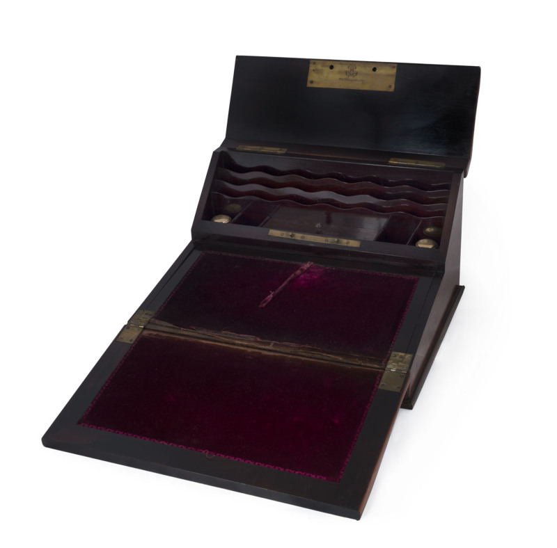 PAUL SORMANI writing compendium, Kingwood and amboyna with ormolu trim ...