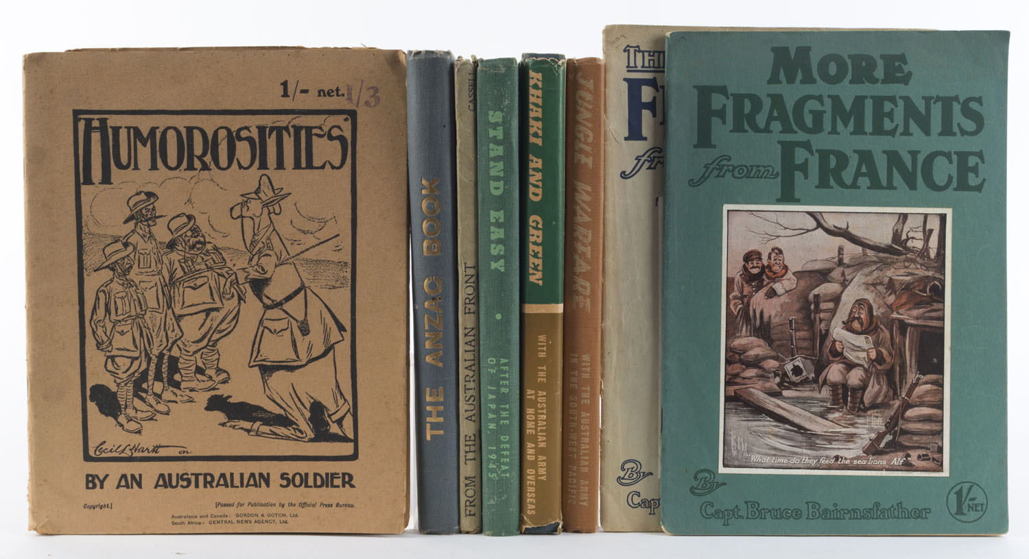 Eight assorted WW1 and WW2 books including From The Australian Front ...