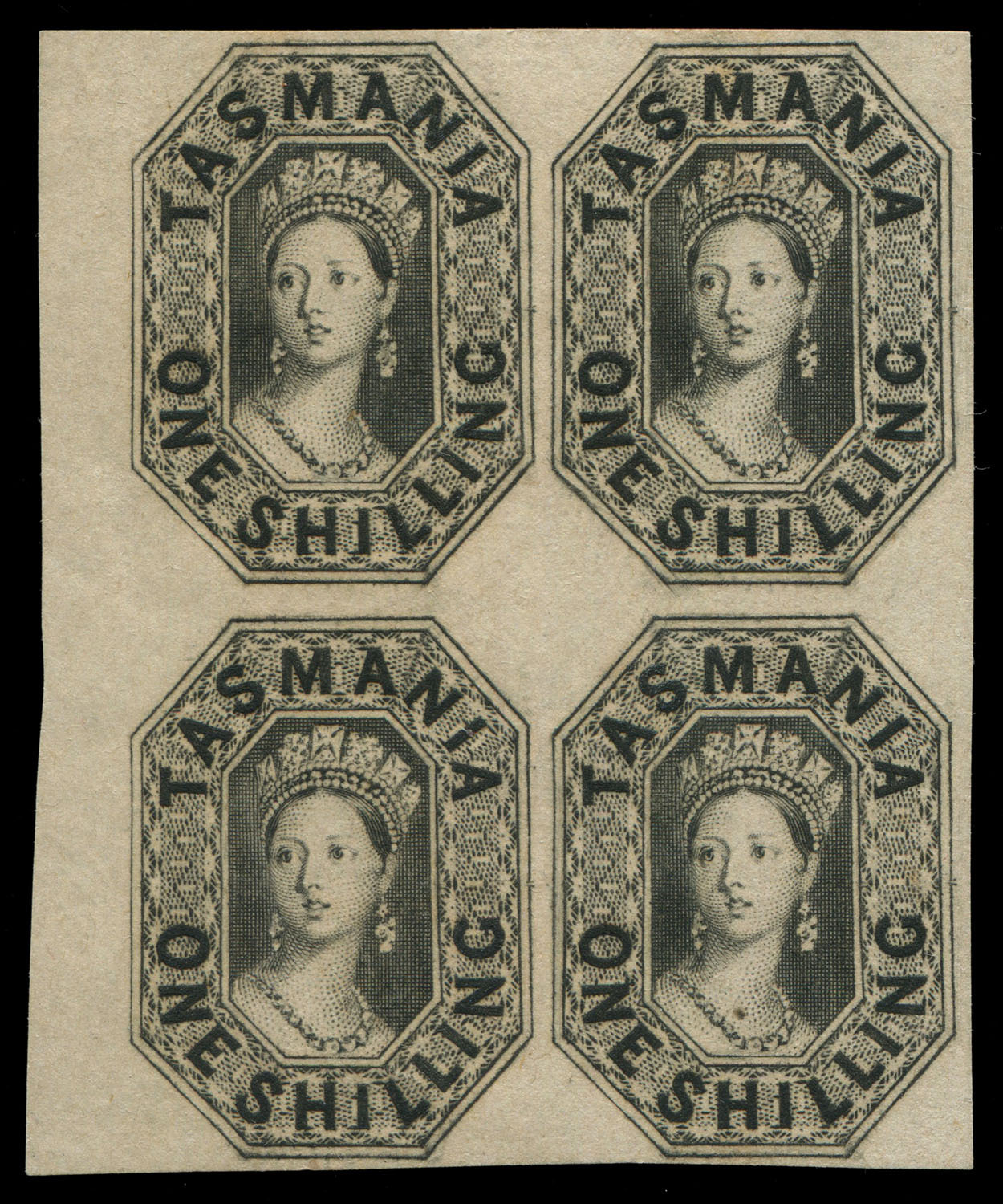 TASMANIA: PLATE PROOFS: 1858 Perkins Bacon 6d and 1/- Imperforate Plate ...