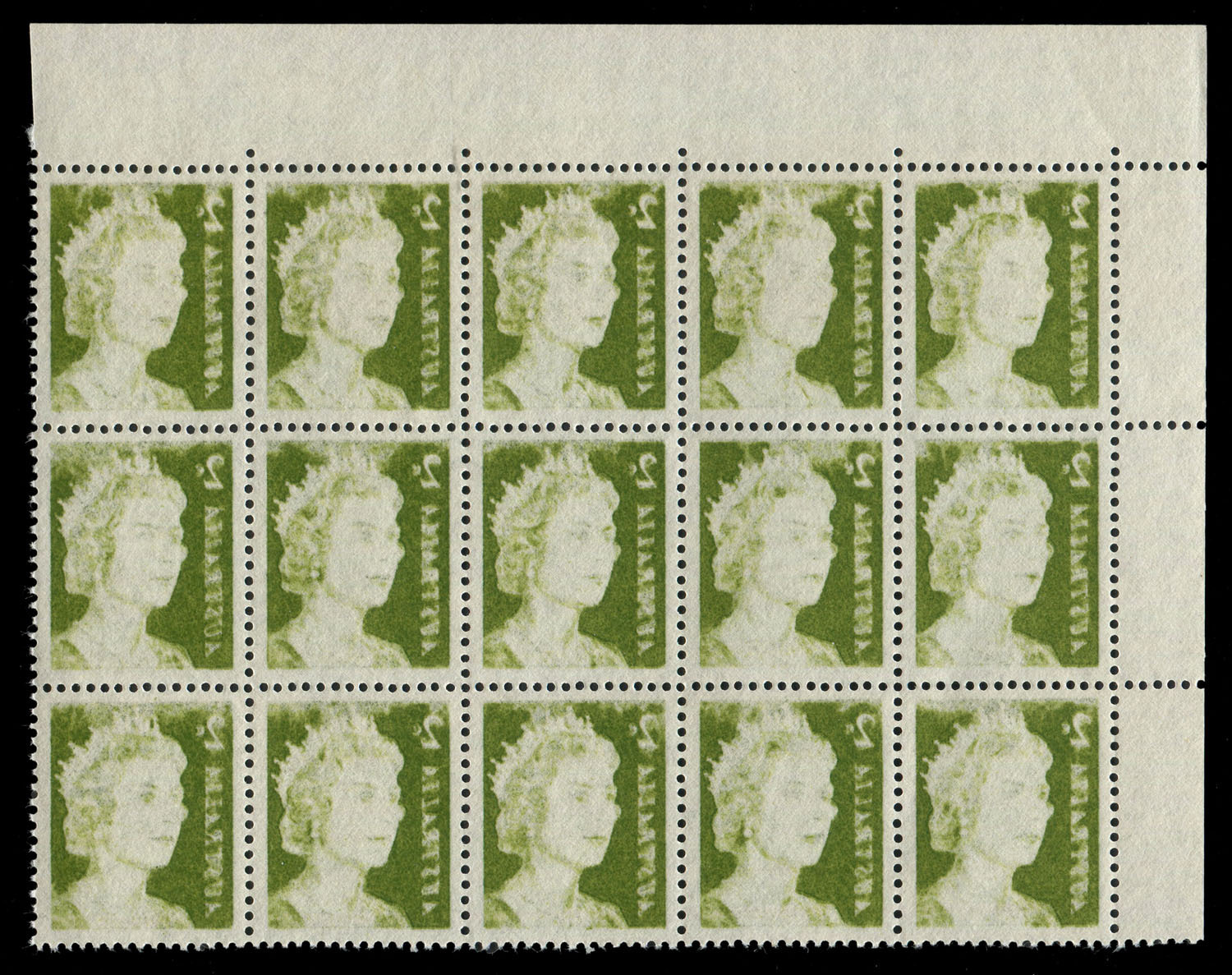 AUSTRALIA: Decimal Issues: 1966-71 (SG.383) QEII 2c olive-green upper ...