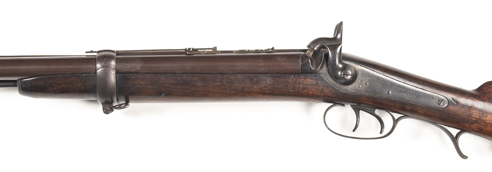 BRITISH JACOBS PERCUSSION DOUBLE RIFLE: 32 bore; 24 barrels; g bores ...