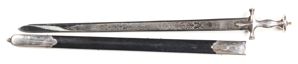 PRESENTATION SILVER MOUNTED SWORD by HENRY WILKINSON: in the style of ...