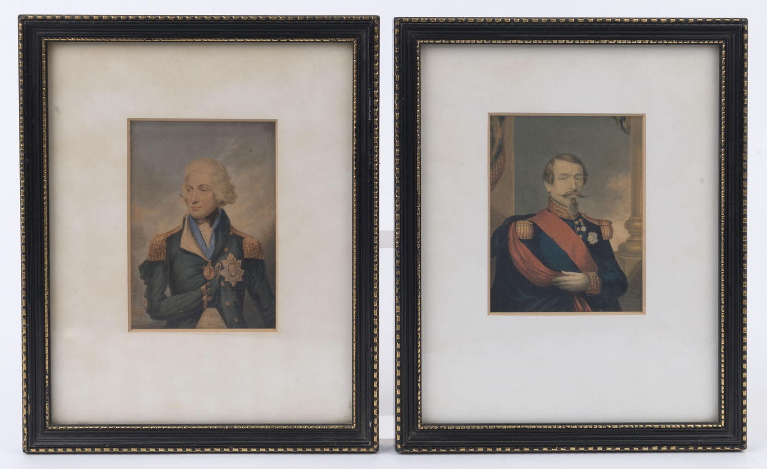 LORD NELSON antique miniature portrait, colour lithograph, 19th century ...