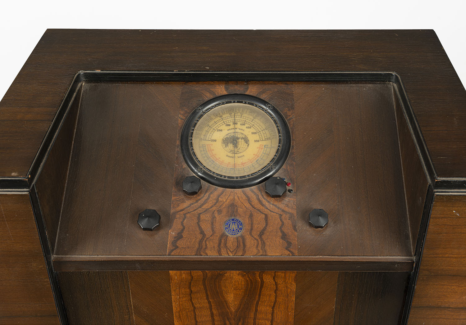 AWA Fisk Radiola timber cased console radio, circa 1950s. 100cm high ...