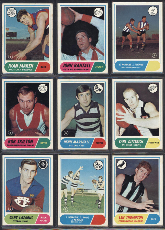 1969 SCANLENS Footballers complete set [40]; G/VG. (40)