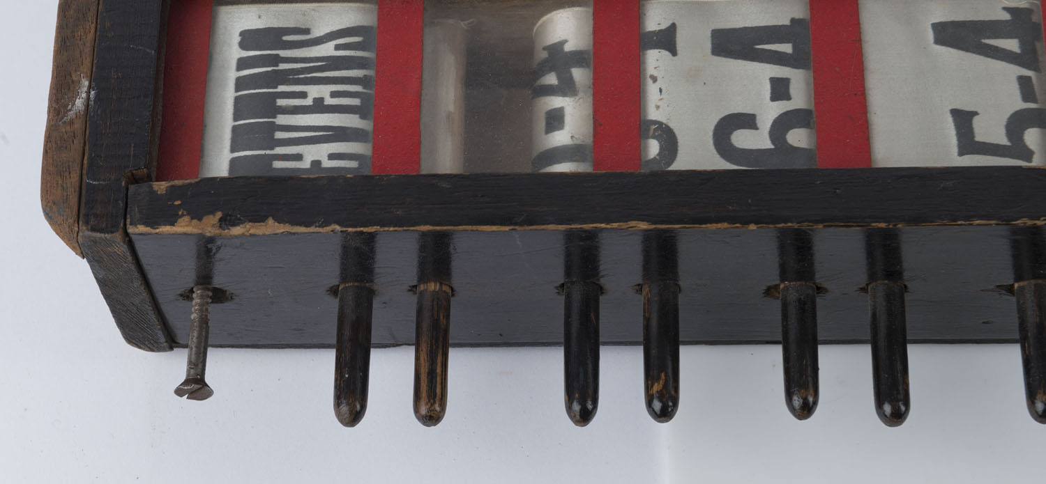 A vintage trackside bookies board in original timber carry case, early ...