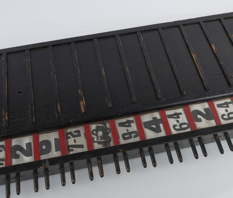 A vintage trackside bookies board in original timber carry case, early ...