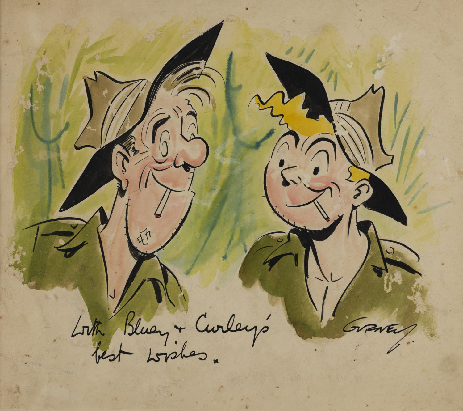ALEX GURNEY (1902-1955) BLUEY & CURLEY original artwork rendered in ...