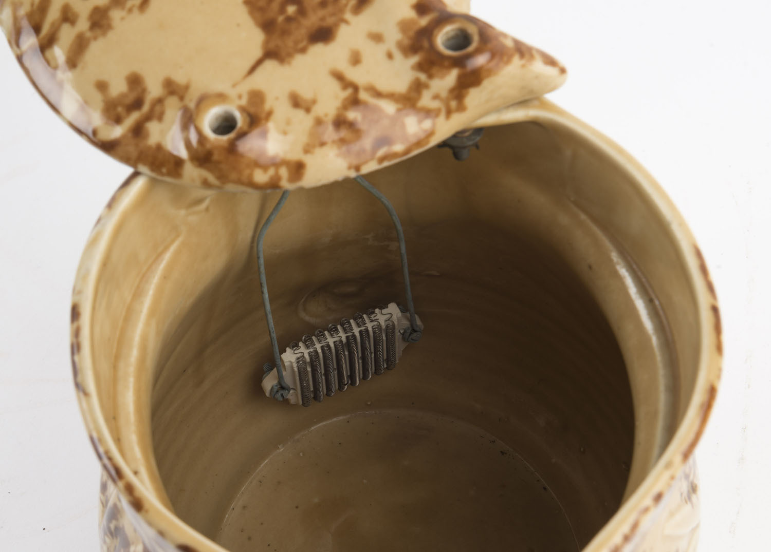 SUNSHINE ELECTRIX mottled brown glazed electric kettle with rare ...