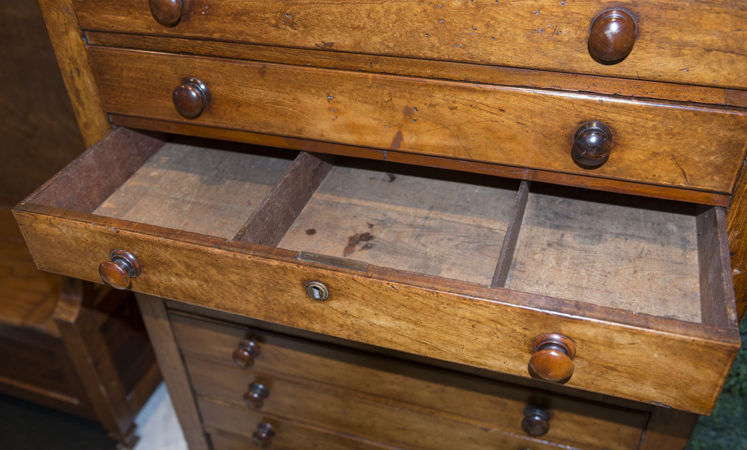 An impressive Colonial solicitors chest comprising of ten single ...