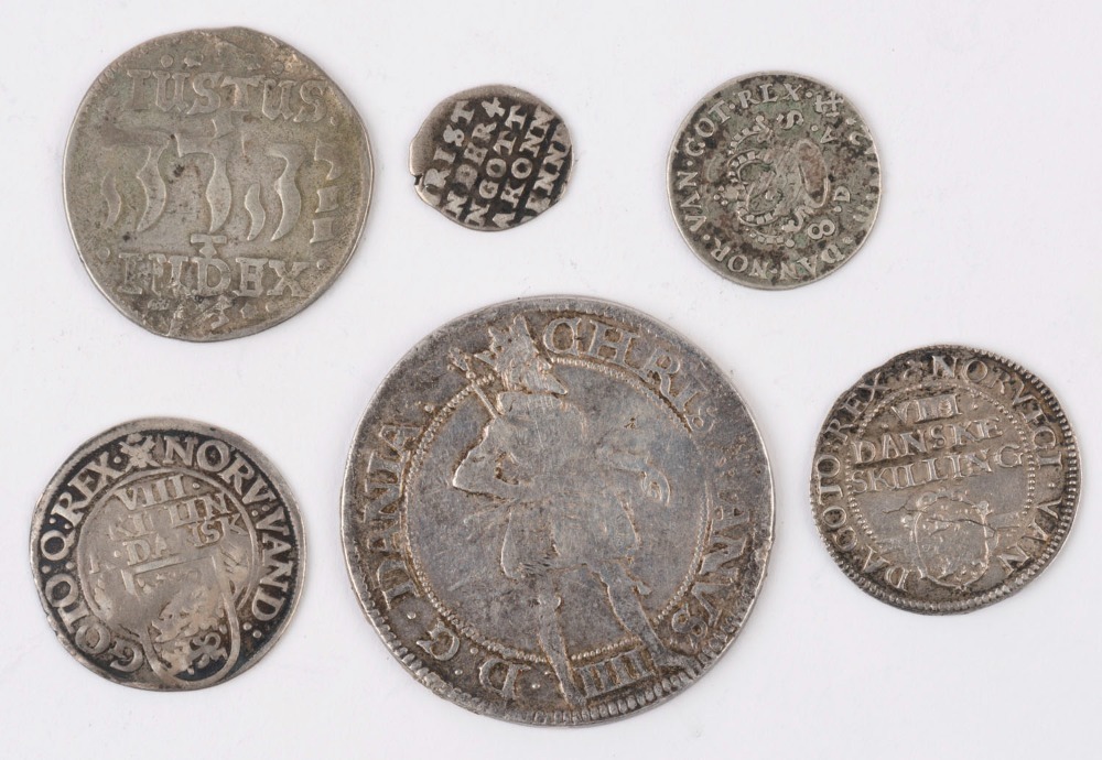 Coins - World: Denmark: 17th century silver coin group comprising ...