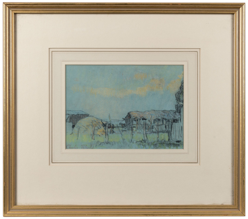 CHARLES ARTHUR WHEELER (1881 - 1977), (Old Sheds), pastel on paper ...