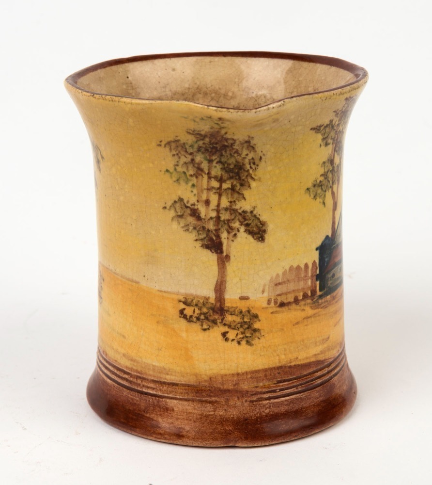 P.P.P. (PREMIER POTTERY PRESTON) unusual pottery jug with hand-painted ...