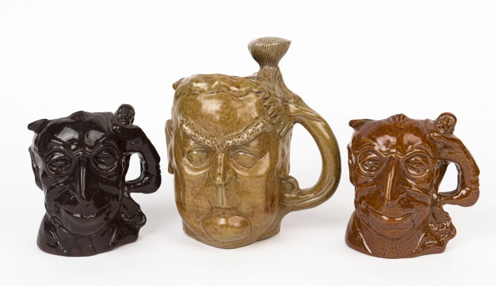 BENDIGO POTTERY group of three character jugs including ROBERT MENZIES ...