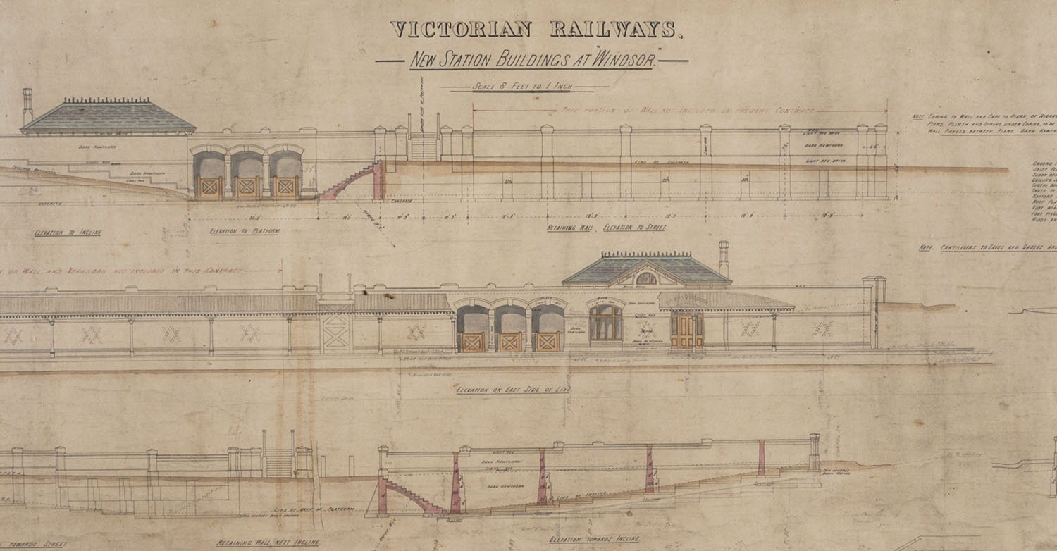 Victorian Railways, New Station Building At Windsor , elevated view and ...