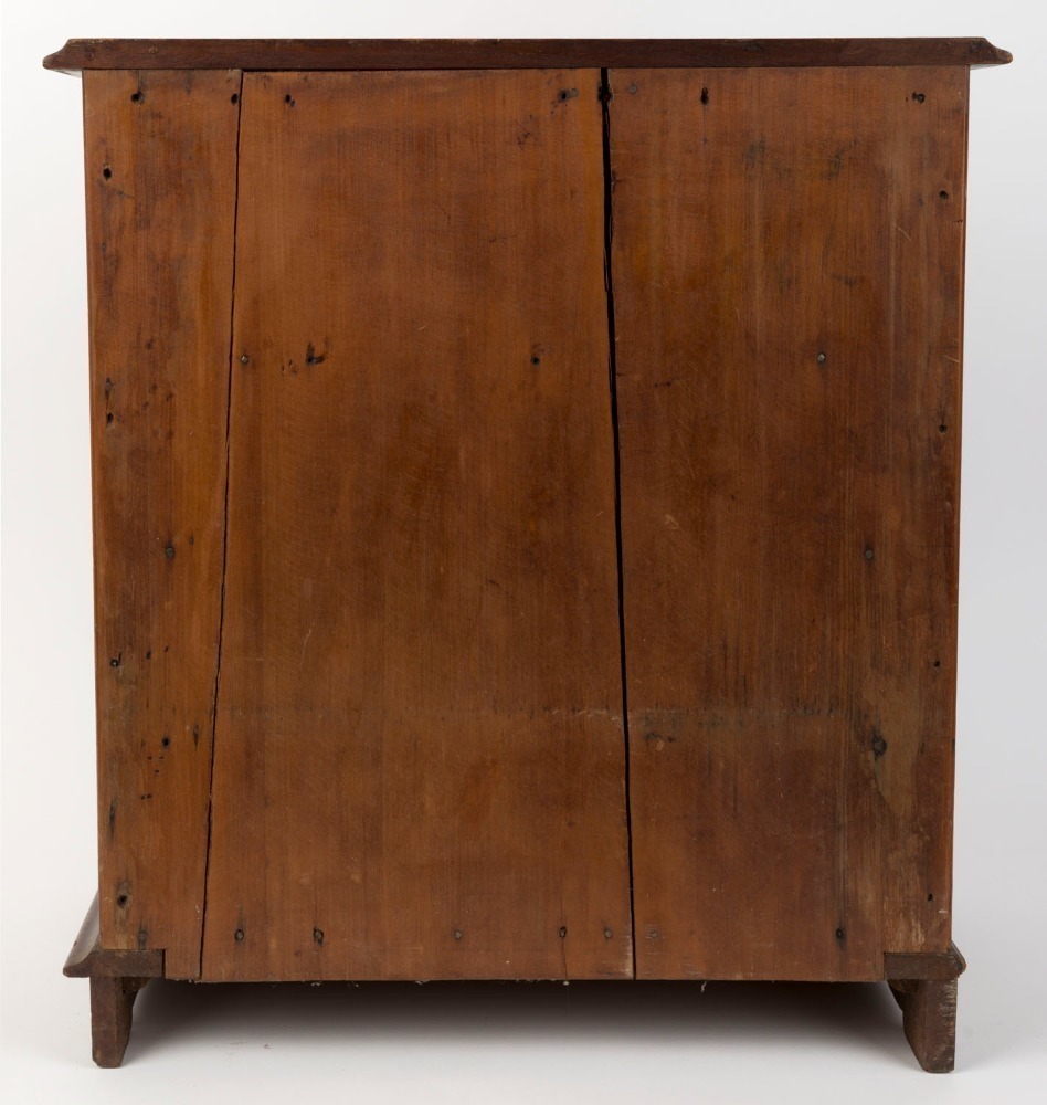 A Colonial antique apprentice chest of five drawers, cedar and pine ...