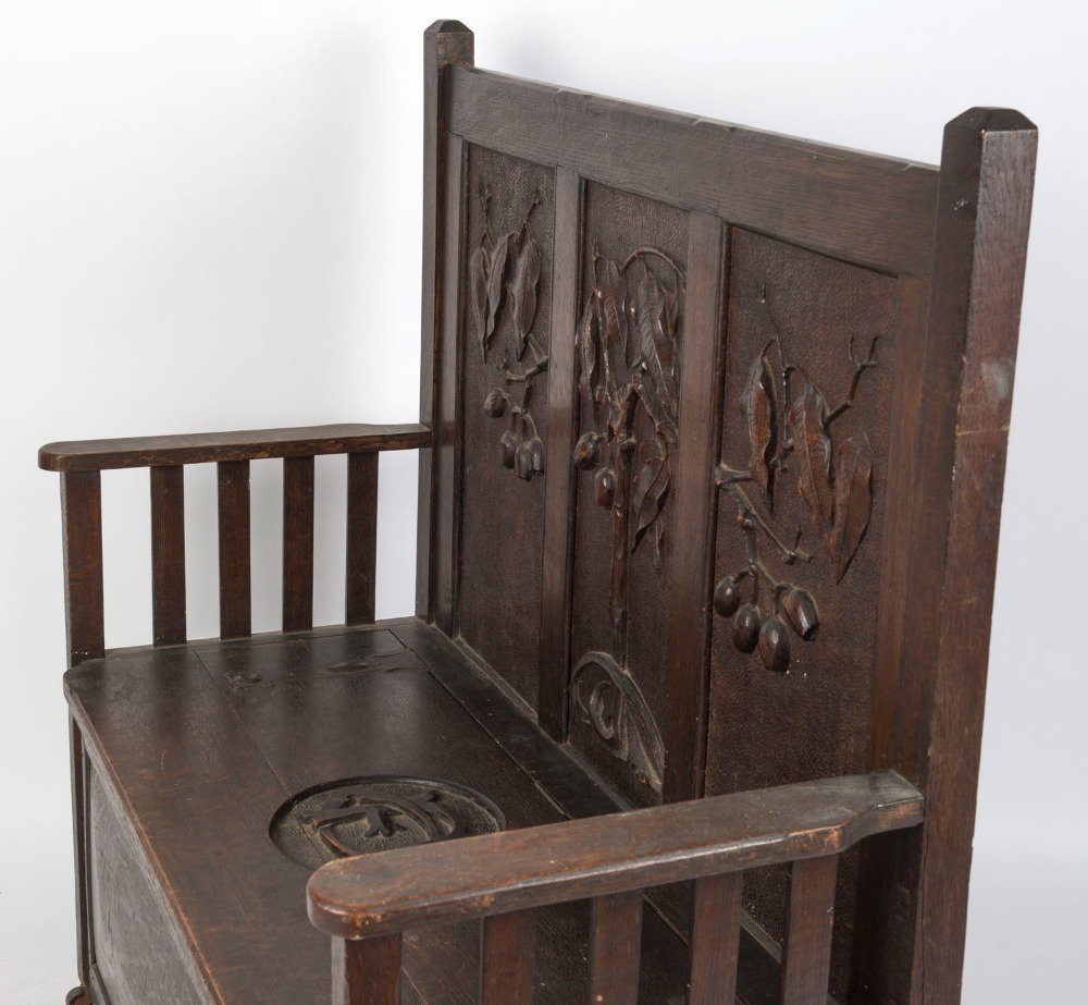 ROBERT PRENZEL (attributed) Australian carved timber hall seat with ...