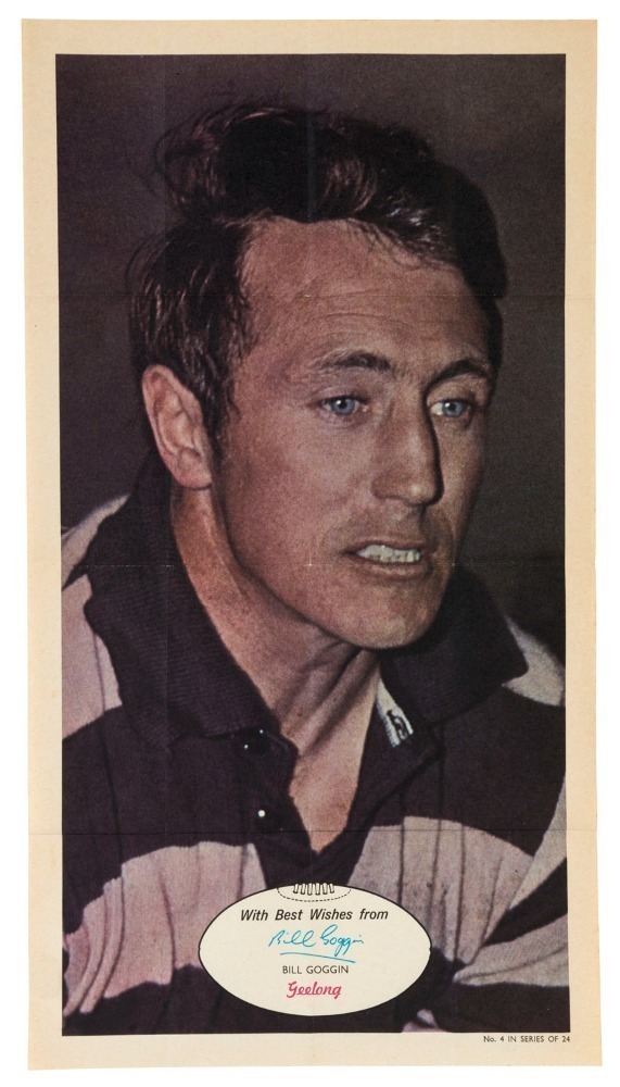 1971 SCANLENS 'FOOTBALLERS' POSTER - GEELONG: Bill Goggin, poster #4 [1 ...