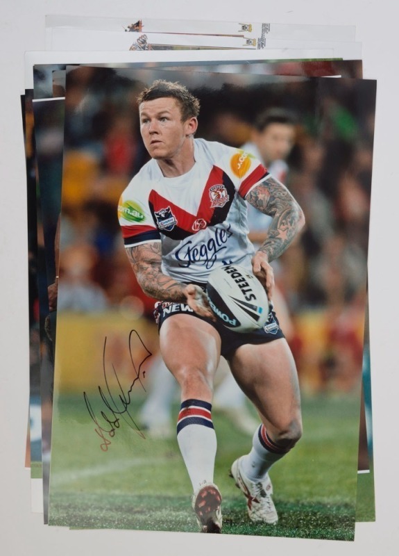 PLAYER SIGNED COLOUR PRINTS: comprising Darren Lockyer (Brisbane ...
