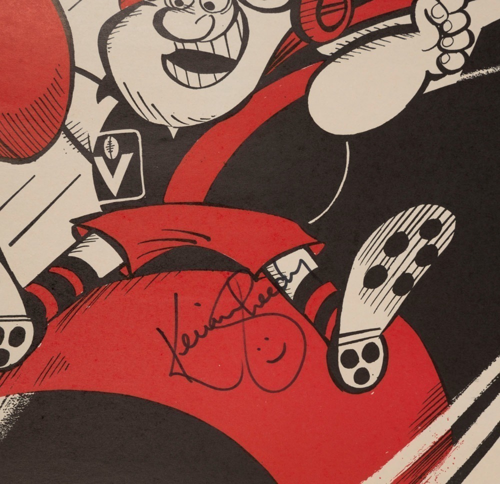 ESSENDON: Original 1984 Weg poster, SIGNED BY KEVIN SHEEDY; good condition.