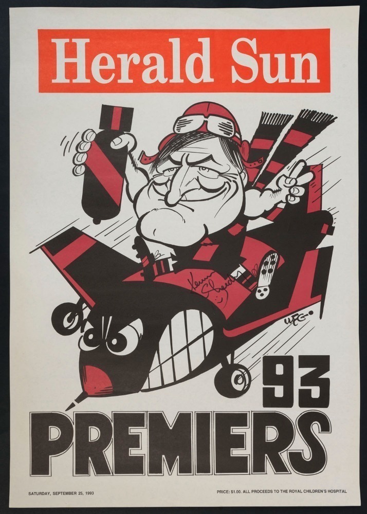 ESSENDON: Original 1993 & 2000 Weg posters, both SIGNED BY KEVIN SHEEDY ...