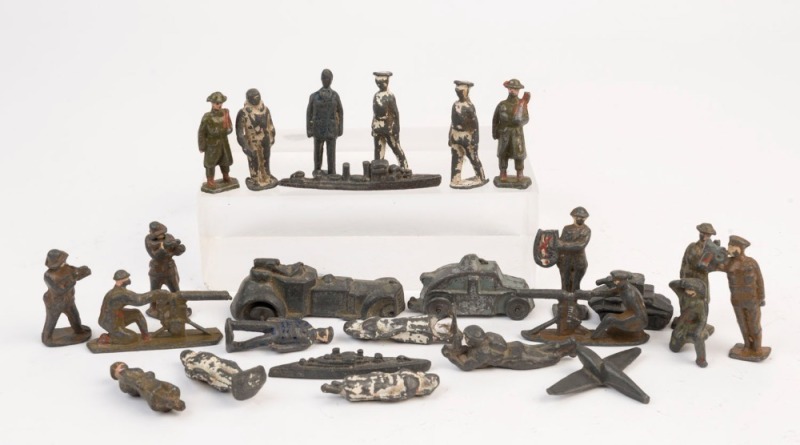 BRITAINS vintage lead toy soldiers, armoured cars, battleships and ...