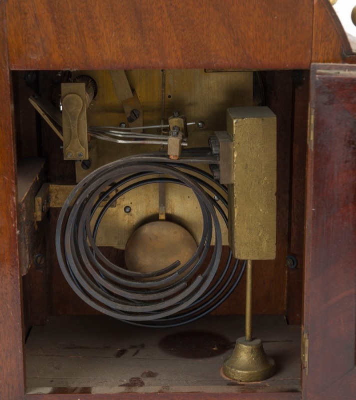 WINTERHALDER & HOFMEIER German bracket clock in mahogany lancet case ...