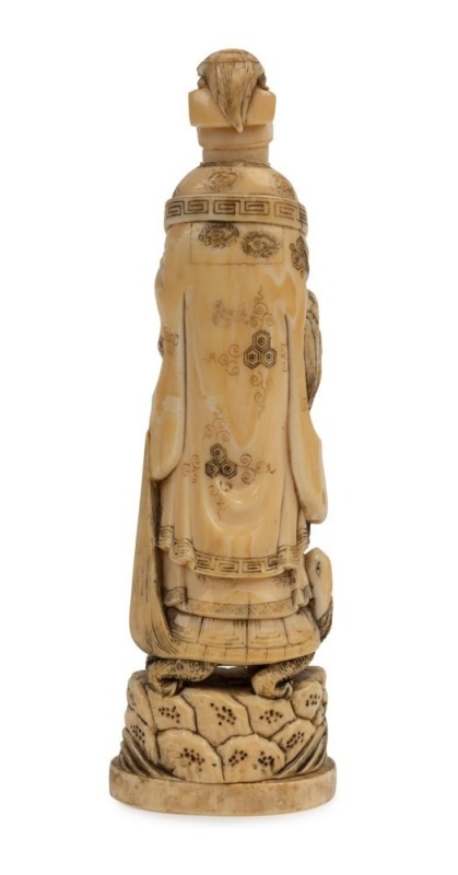 An antique Japanese carved ivory statue, Meiji period, 19th century ...